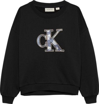 Calvin Klein Jeans Sweatshirt FILLED MONOLOGO TERRY CREW NECK f&uuml;r Kinder bis 16 Jahre, mit gro&szlig;em Logo-Druck