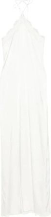 Os&eacute;ree Femme, Robes, Blanc, Taille: 38 FR Robe Longue Satin&eacute;e &agrave; Dentelle et Col Halter