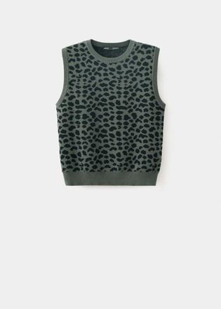 Mango Top imprim&eacute; pois gris anthracite - Femme - XS - MANGO