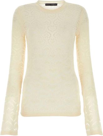 Marco Rambaldi Elegante Ivory Spitzenoberteil - - Knitwear - Damen - Wei&szlig; - S