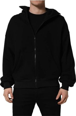 Dolce & Gabbana Homme, Sweatshirts et sweats &agrave; capuche, Noir, Taille: M Hooded FullZip Bomber Jacket