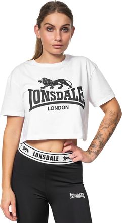 Lonsdale Frauen T-Shirt Cropped GUTCH Common, White/Black, XL