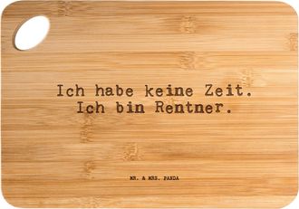 Mr. & Mrs. Panda Bambus - Schneidebrett Ich habe keine Zeit - Geschenk, Geschenk Rente, Zitate, Spruch, Weisheiten, Spruch Geschenke