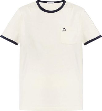 Moncler Femme, Tops, Blanc, Taille: 36 FR SS T-Shirt
