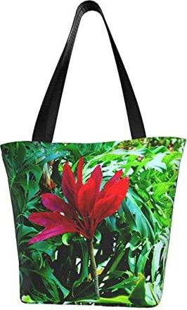 AOOEDM Belle fleur tropicale r&eacute;utilisable sac d&eacute;picerie sac &agrave; provisions d&eacute;contract&eacute; sac &agrave; bandouli&egrave;re sac &agrave; main pour hommes femmes ECO march&eacute; sac plage sac