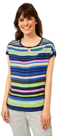 Cecil Damen B317843 Multicolor Streifenshirt, River Blue, M