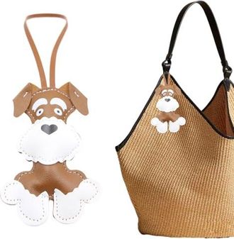 Generic Breloque de sac pour chien - Pendentif cr&eacute;atif en cuir PU, breloque de sac pour chien, saacs danimaux en cuir de beaut&eacute;, adorable porte-cl&eacute;s pour chio