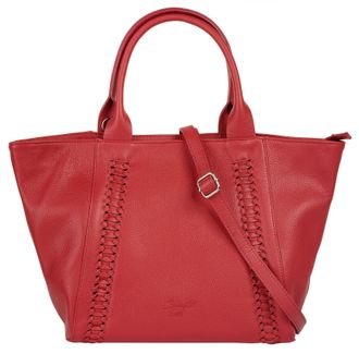 Samantha Look Shopper Echt Leder Damen | Made in Italy | Flechtmuster Handtasche | ger&auml;umige Schultertasche mit Smartphonefach | 021926