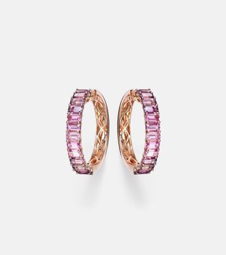 Shay Jewelry Boucles doreilles en or rose 18 ct, saphirs et am&eacute;thystes