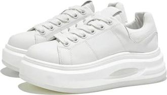 Generic ZBDP Chaussures de sport plates d&eacute;contract&eacute;es &agrave; plateforme pour femme Chaussures de skateboard grandes tailles Chaussures de course pour femme Blanc, 