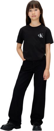 Calvin Klein Chest Monologo SS T-Shirt Iu0iu00719 T-Shirt S/S, Schwarz (CK Black), 16 Jahre, Unisex-Erwachsene, Schwarz (Ck Black), 16 Jahre