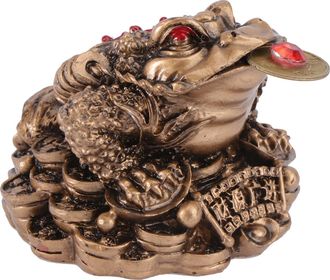 Garneck Chinesische Feng Shui Frosch-, Charm, kr&ouml;te, Figur f&uuml;r Gl&uuml;ck, Reichtum, B&uuml;ro, Tisch, Heimdekoration (Bronze, 5,5 x 4,8 x 3,8 cm)