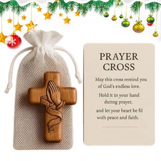 Generico Taschenkreuz, Kreuze zum Greifen mit der Hand, handgefertigtes Holzkreuz f&uuml;r t&auml;gliche Andacht, katholische Sammler, Mitglieder der Kirche