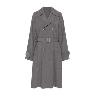 Philosophy di Lorenzo Serafini Femme, Manteaux, Gris, Taille: 36 FR Trench-coat crois&eacute;