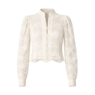 Twinset Femme, Blouses et Chemises, Blanc, Taille: 38 FR Veste en dentelle macram&eacute;