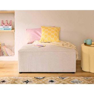 Best Mobilier Bestmobilier - Topaze - pouf - en velours textur&eacute; - beige