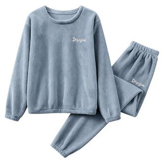Generic Ensemble de pyjama pour femme &agrave; manches longues en polaire - Ensemble de pyjama pour femme &agrave; manches longues pour lhiver - Pyjamas dhiver confortables