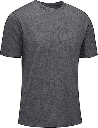 KEFITEVD T-Shirt de Course à Manches Courtes pour Homme Hauts de Sport à Séchage Rapide Chemises Légères,Gris Foncé, XL
