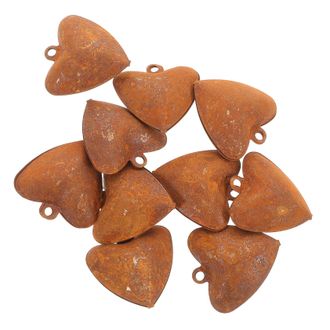 TOPBATHY 10st&uuml;cke Metallgl&ouml;ckchen Herzformig Rustikale Eisenglocken f&uuml;r Heimdekoration DIY-projekte und Weihnachtsbaum-schmuck mit Herzmotiv und Antikem Finish