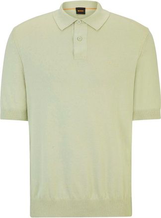 HUGO BOSS Leichtes Strick-Poloshirt aus einem Baumwollgemisch in