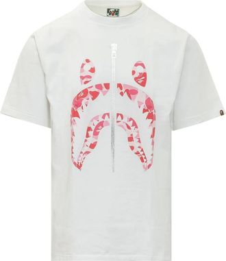 A Bathing Ape A Bathing Ape, Homme, Tops, Blanc, Taille: XL ABC Camo Shark Tee