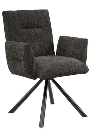 Homin Armlehnstuhl, Anthrazit, Schwarz, Metall, Textil, Drehkreuz, 68x88x66 cm, Bsci, Stoffauswahl, Sitzfl&auml;che 360&deg; drehbar, inklusive Armlehnen, Esszimmer,