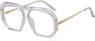 Generic Lunettes de soleil pour femme et homme Noir Grand cadre Ploygon Lunettes de soleil pour femme, c7, Taille unique