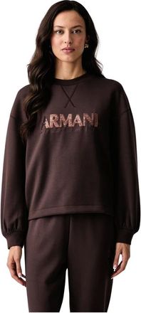A|X Armani Exchange SweaT-shirt en viscose - Femme - Sweatshirts et sweats &agrave; capuche - Brun - Taille: 36 FR