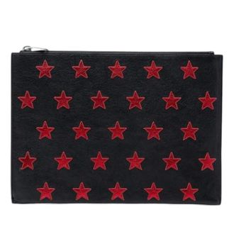 Saint Laurent Pre-owned Bedruckte Leder Clutch - - Pre-owned - Damen - Schwarzk - ONE SIZE