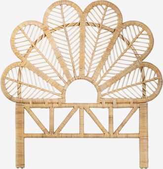 Sklum Kopfteil für 90 cm Bett aus Rattan Caipola Braun Natur