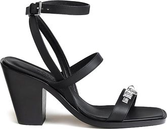 Herm&egrave;s Herm&eacute;s Black Leather Ivresse 65 Sandal with Palladium Hardware Size 39