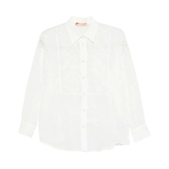 Ermanno Scervino Femme, Blouses et Chemises, Blanc, Taille: 38 FR Chemise avec d&eacute;tails en dentelle