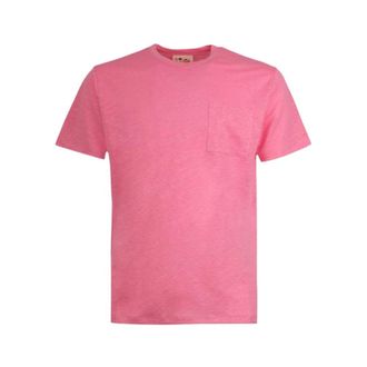 MC2 Saint Barth Leinen T-Shirt mit Vordertasche - - Tops - Herren - Rosa - L