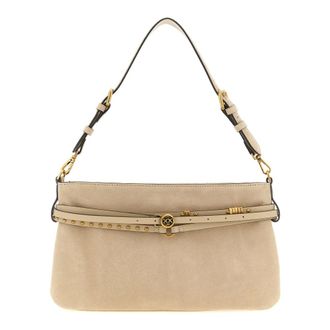 Pinko Pinko, Femme, Sacs, Beige, Taille: ONE Size Belt Suede Medium Shoulder Bag