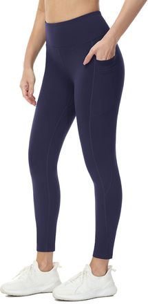 Baleaf Damen Thermo Leggings gef&uuml;tterte Winter Hose mit Teddy Fleece high Waist Winter wasserdichte Sporthose Navy XXL