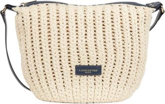 Lancaster Femme, Sacs, Bleu, Taille: ONE Size Sac Besace Tress&eacute; Coton