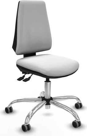 Piqueras y Crespo Elche Studiostuhl, Wei&szlig;, ohne Armlehnen, ausgestattet mit Asincro und Schaumstoff. Rollen 65 mm, Parkett, Wei&szlig;