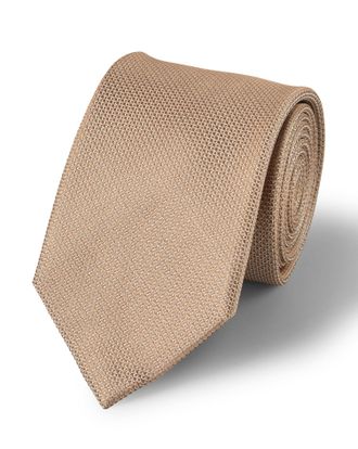 CHARLES TYRWHITT Strukturierte Krawatte aus Seide - Sand