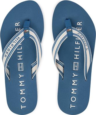Tommy Hilfiger Zehentrenner Tommy Hilfiger Th Webbing Summer Sandal FW0FW09193 Blau