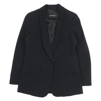 Emporio Armani Einreihiger Blazer aus Envers-Satin - - Jackets - Damen - Schwarzk - S