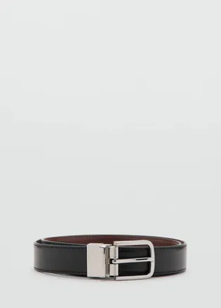 Mango Ceinture habill&eacute;e en cuir r&eacute;versible noir - Homme - 100 - MANGO MAN