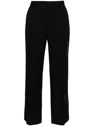 Off-white pantalon en laine vierge à coupe droite - Noir
