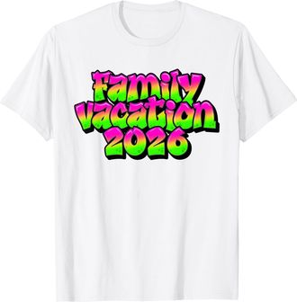 BDAZ Family Vacation 2026 Graffiti Gr&uuml;n Rosa T-Shirt