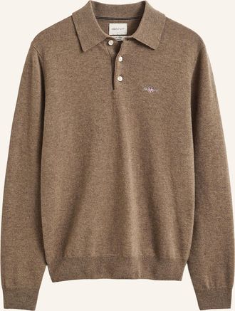 GANT Strick-Poloshirt braun