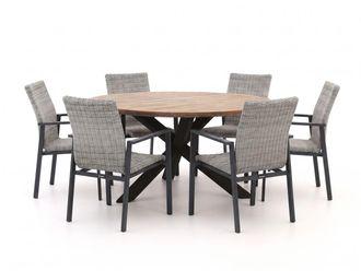 Manifesto Furniture Manifesto Villongo/ROUGH-Y &oslash;150cm dining tuinset 7-delig stapelbaar