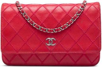 Chanel Pre-owned Portefeuille-sac &agrave; cha&icirc;ne - Femme - Pre-owned - Rouge - Taille: ONE Size