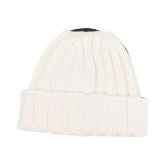 Woolrich Logo-Patch Strickm&uuml;tze - - Accessories - Damen - Wei&szlig; - M