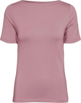 Vero Moda Vero Moda, Femme, Tops, Rose, Taille: 40 FR T-shirt rose à col bateau pour femmes