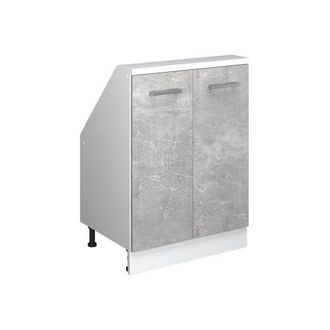 Vicco Meuble de Rangement sous Pente Rion, B&eacute;ton/Blanc, avec 2 Portes