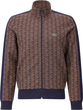 Lacoste Sweatjacke mit Jacquard-Monogramm und Logo-Detail